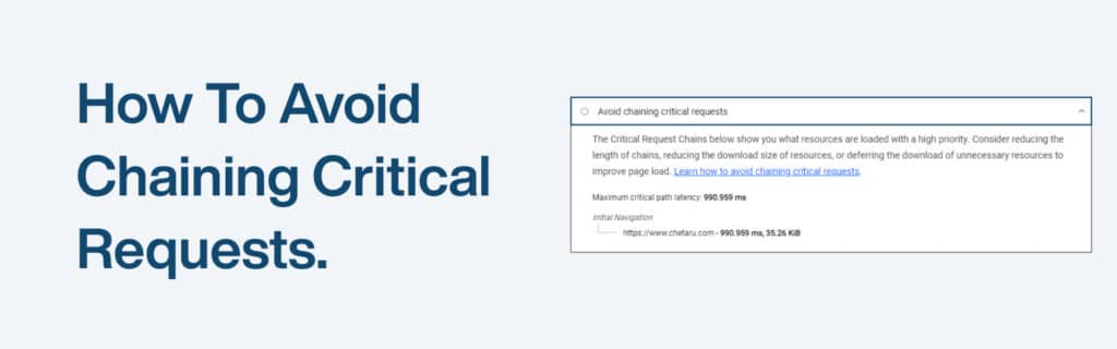 Avoid Chaining Critical Requests Tips for Web Performance