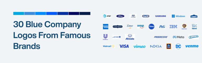 30 Blue Company Logos from Famous Brands